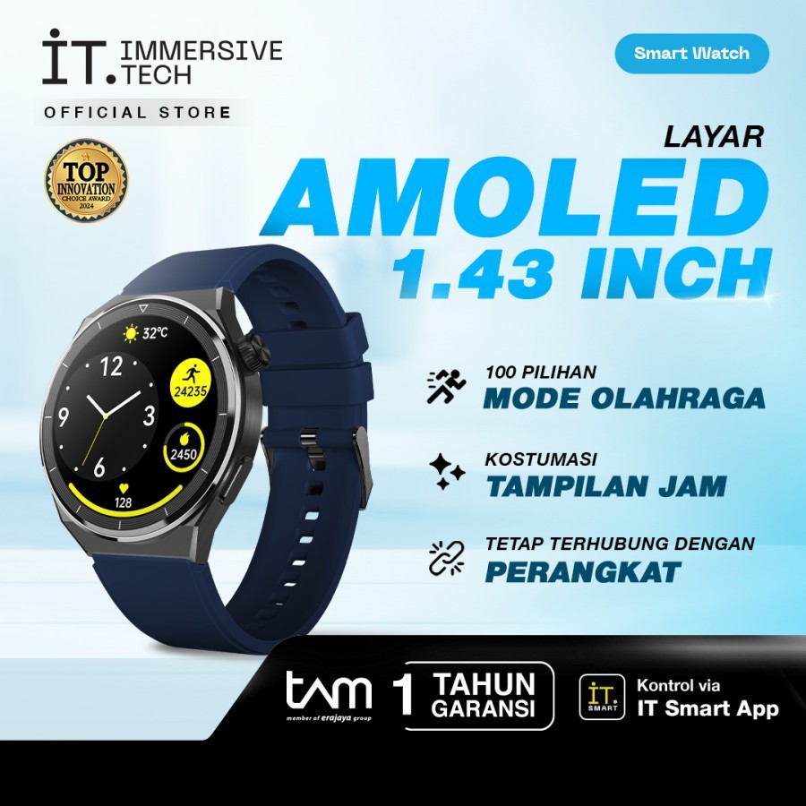 Jual IT Active Watch Moon WR02 Smart Watch 1,43" AMOLED Display | Shopee Indonesia