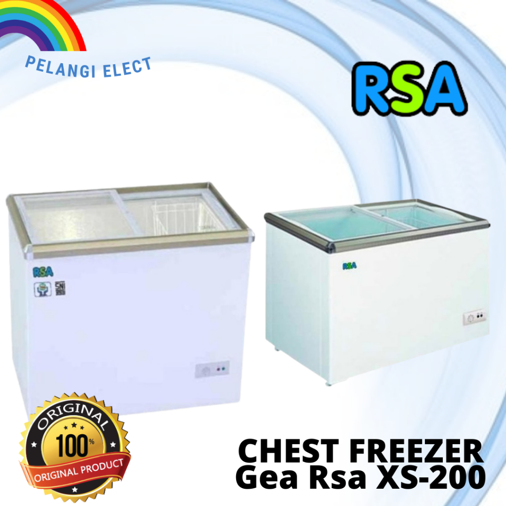 Jual RSA Sliding Flat Glass Freezer XS-200 / XS200 kaca datar 171 liter ...