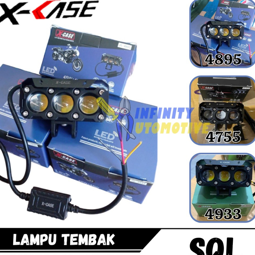 Jual LAMPU TEMBAK LED Fog Lamp 3 MATA LAMPU SOROT 3MATA LED X-CASE PLUS ...