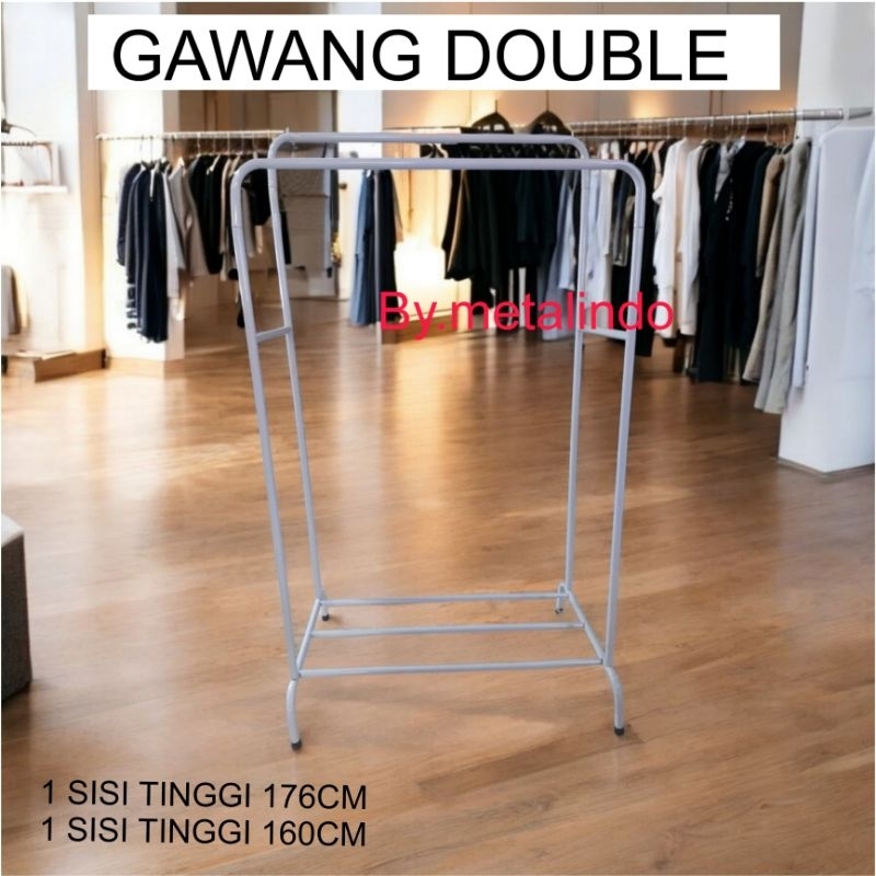 Jual Gantungan Baju Double Tinggi 175cm Gawangan Display Baju Butik ...