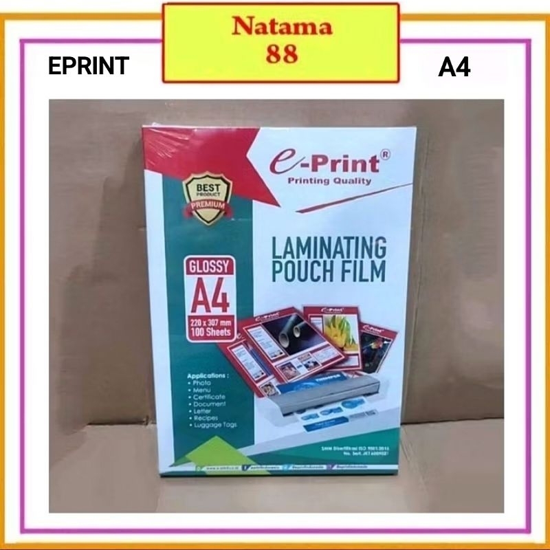 Jual 1 Pak Plastik Laminating A4 Isi 100 Lembar EPRINT | Shopee Indonesia
