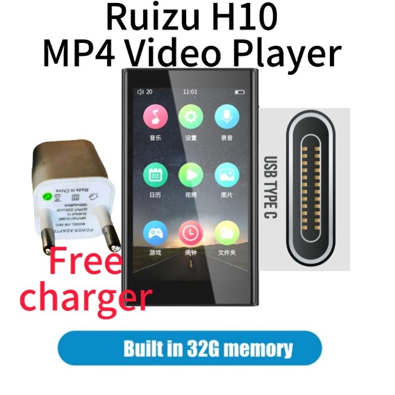 Jual RUIZU H10 32GB DAP MP4 Video Player Bluetooth Speaker TouchScreen ...