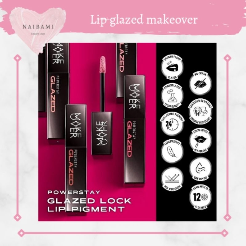 Jual MAKE OVER - POWERSTAY LIP GLAZED LOCK PIGMENTED - LIP GLAZED ...