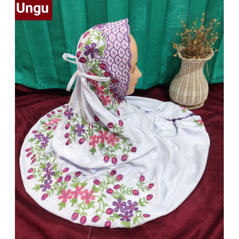 Jual Mukena Lajuran Terusan Dewasa Terbaru Polino Motif Bordir Bunga ...