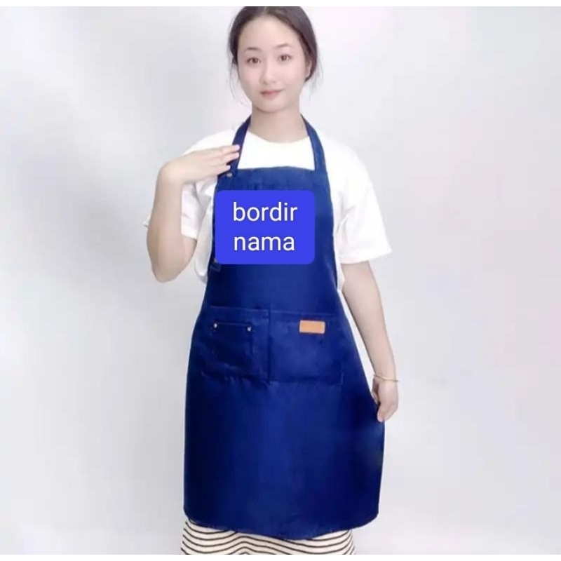 Jual Apron celemek waterproof GRATIS BORDIR NAMA sku178 | Shopee Indonesia