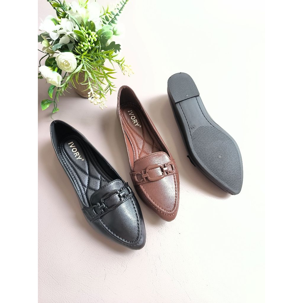Jual IVORY Sepatu Flat Wanita Teplek Fashion 999-C1 | Shopee Indonesia
