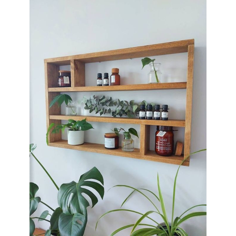 Jual RAK DEKOR DINDING/rak eyelash/ nailart /dapur KAYU MINIMALIS ...