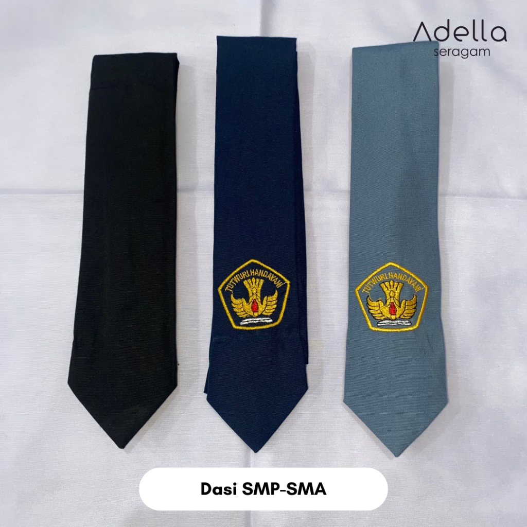 Jual Adella Seragam - Dasi SMP - SMA I Biru, Abu, Hitam | Shopee Indonesia