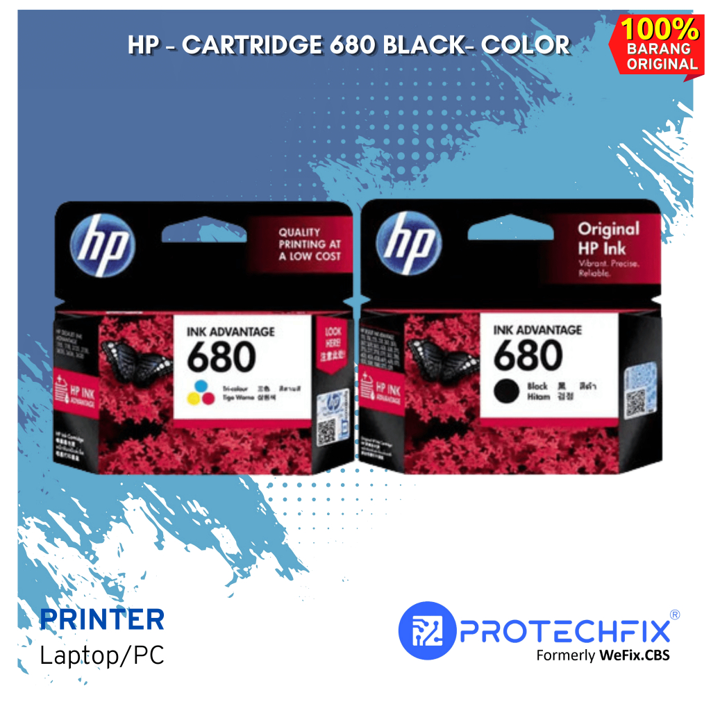 Jual Cartridge HP 680 / Tinta HP 680 Black Colour Original Ink ...
