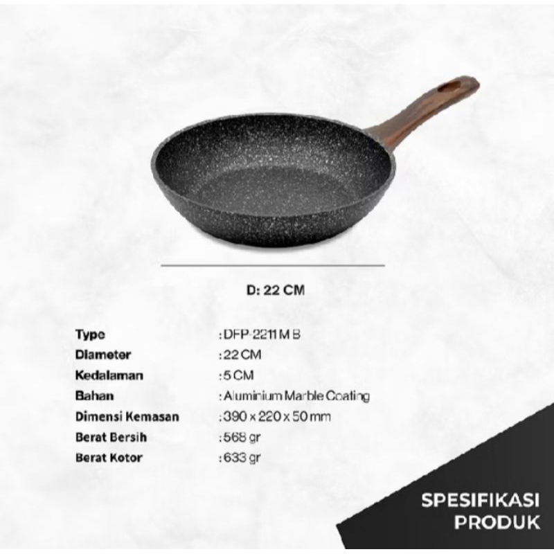 Jual Miyako cookware marble DFP 2211 MB deep fry ukuran 22 cm | Shopee ...
