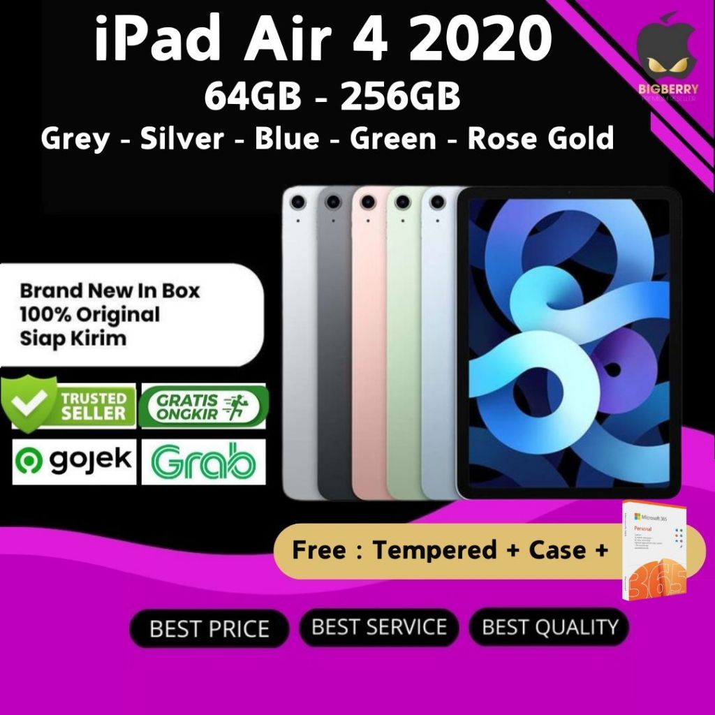 Jual RESMI Apple iPad Air 4 2020 256GB 10.9" Wifi Cellular Blue Silver ...