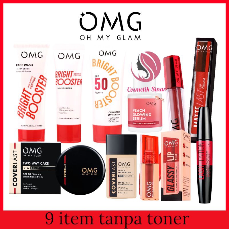 Jual (paket) omg oh my glam bright booster paket lengkap 9 item | Shopee Indonesia
