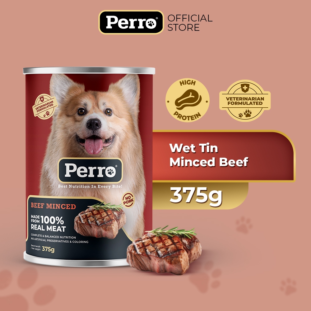 Jual Perro Wet Dog Food Minced Beef 375gr | Shopee Indonesia