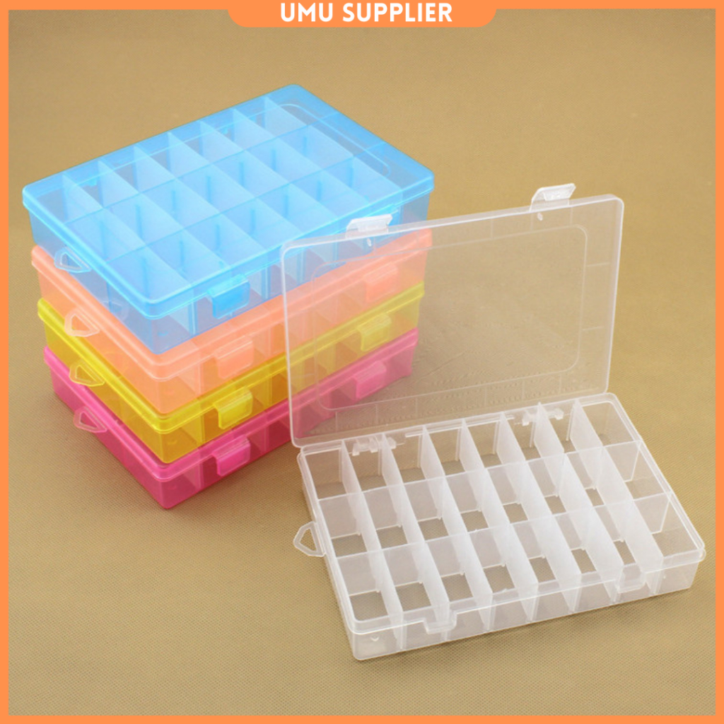 Jual (UMU SUPPLIER) SANJI GRID BOX 24 SLOT SEKAT LEPAS KOTAK PERHIASAN ...