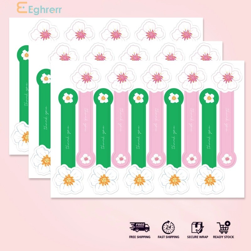 Jual 100PCS Stiker Panjang Bunga Lucu Stiker Segel Stiker Terima Kasih ...