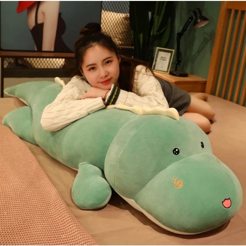 Jual Boneka Guling Dinosaurus ukuran 80cm Bahan halus super lembut dan ...