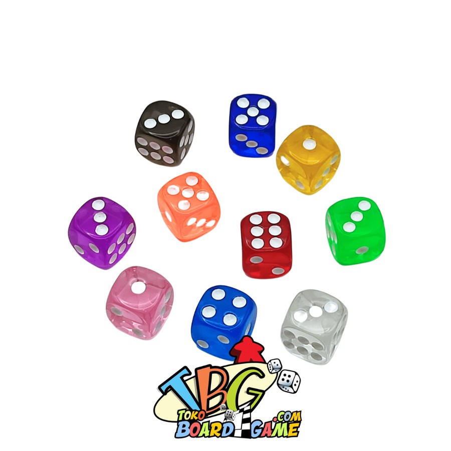 Jual High Quality Translucent Dice D6 - 16 mm - Dadu - Board Game DND ...