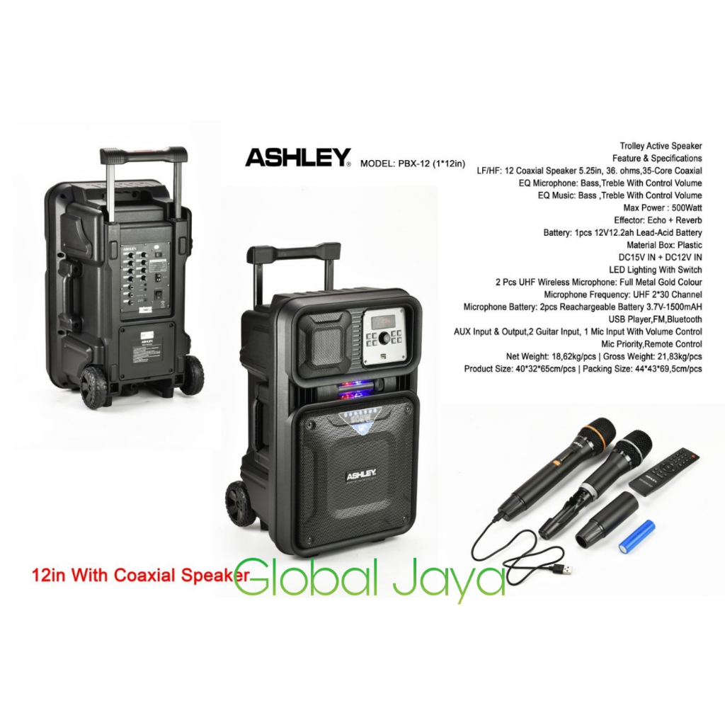 Jual Speaker portable ashley pbx12 pbx 12 12inch usb bluetooth original ...