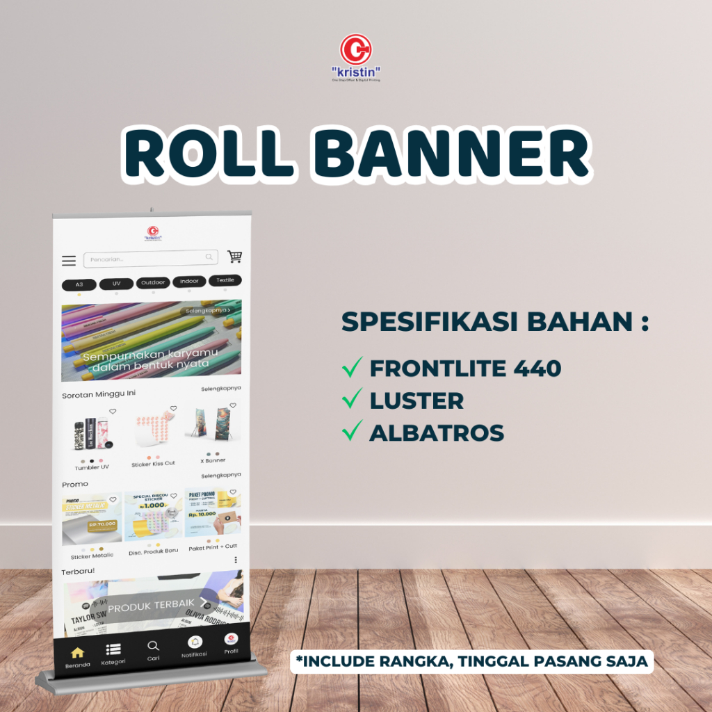 Jual Paket Cetak Roll Banner 60x160 (Banner + Rangka) Surabaya | Shopee Indonesia