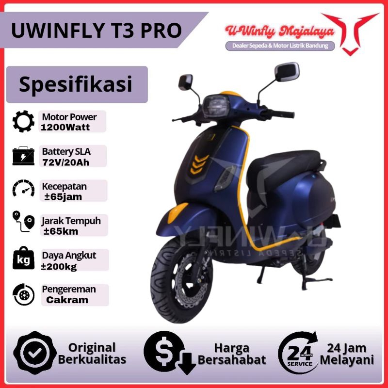 Jual LANGSUNG KIRIM !!! Motor Listrik Terbaru Uwinfly T3s Pro 1200 Watt /72v/20Ah Garansi Resmi ...
