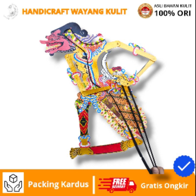 Jual WAYANG KULIT ASLI TEBAL BUTO CAKIL EMAS HALUS | Shopee Indonesia
