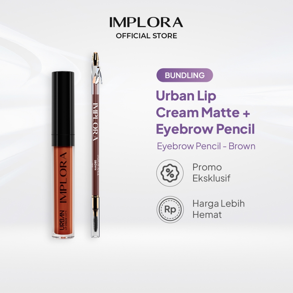 Jual Implora Urban Lip Cream + Pensil Alis Brown | Shopee Indonesia
