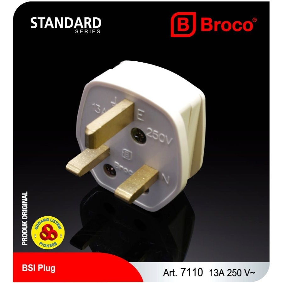 Jual BROCO Steker AC Galleo 7110-55 Putih AC Plug 3P 3PIN | Shopee ...