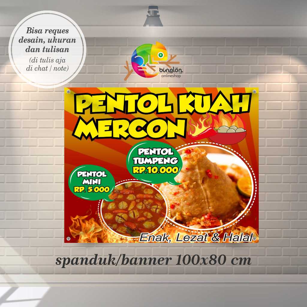 Jual Cetak Spanduk Banner Pentol Kuah Mercon | Shopee Indonesia