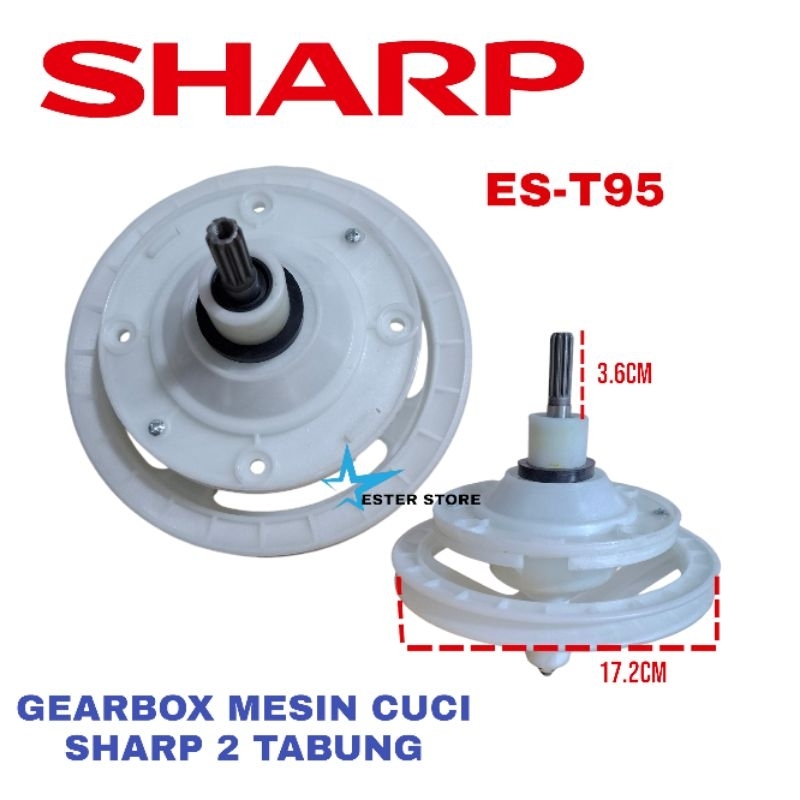 Jual SHARP ES-T95 Gearbox girbox mesin cuci Sharp 2 tabung As gerigi 10 ...
