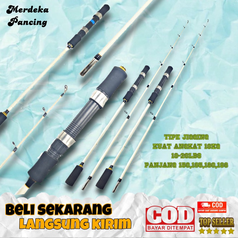 Jual joran pancing jigging benjiro hampala fiber solid padat line 10 ...