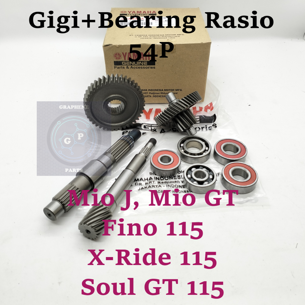 Jual Paket Gigi + Bearing Rasio Set 54P YAMAHA MIO J GT FINO 115 X-RIDE ...