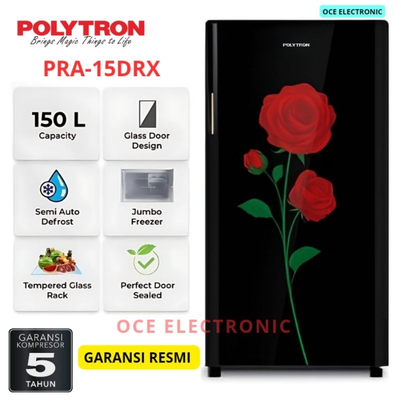 Jual KULKAS POLYTRON PRA 15DRX 150 LITER (1 PINTU) | Shopee Indonesia