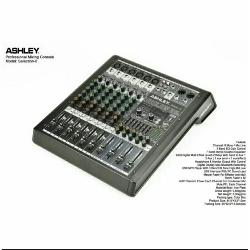 Jual Mixer Ashley Selection 6 Original 6 Channel Bluetooth Terbaik | Shopee Indonesia