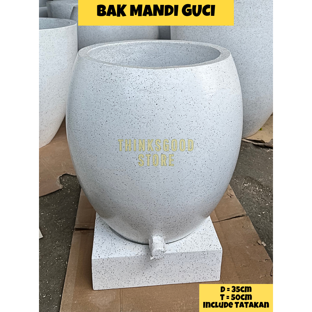 Jual BAK MANDI GENTONG AIR MINIMALIS MODEL GUCI PUTIH TERAZO GENTONG ...