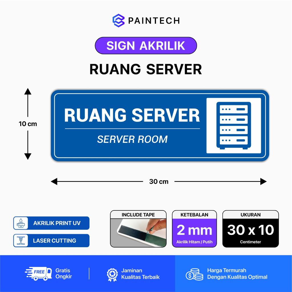 Jual Signage Akrilik Server Room Signboard Ruangan Server Papan Penanda ...
