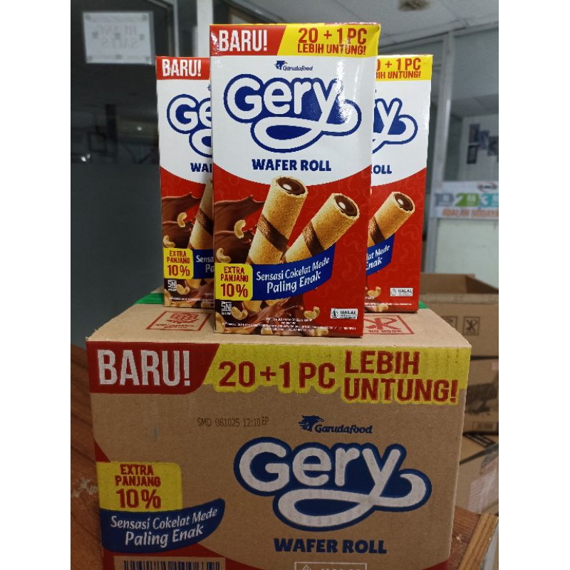 Jual Gery Wafer Roll 20+1Pcs 12gr| Gery Stick Roll Coklat Mede| Gery ...