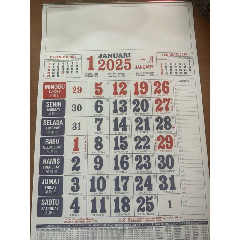 Jual KALENDER HARIAN 2025 | Shopee Indonesia