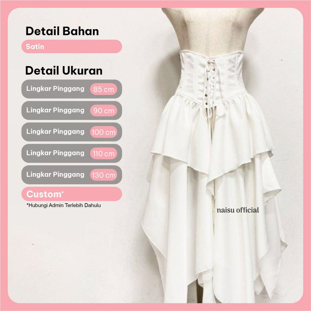 Jual Obi Belt Corset Skirt Rok Korset Satin Bahan Adem Custom Warna dan Ukuran by Handmade Naisu ...