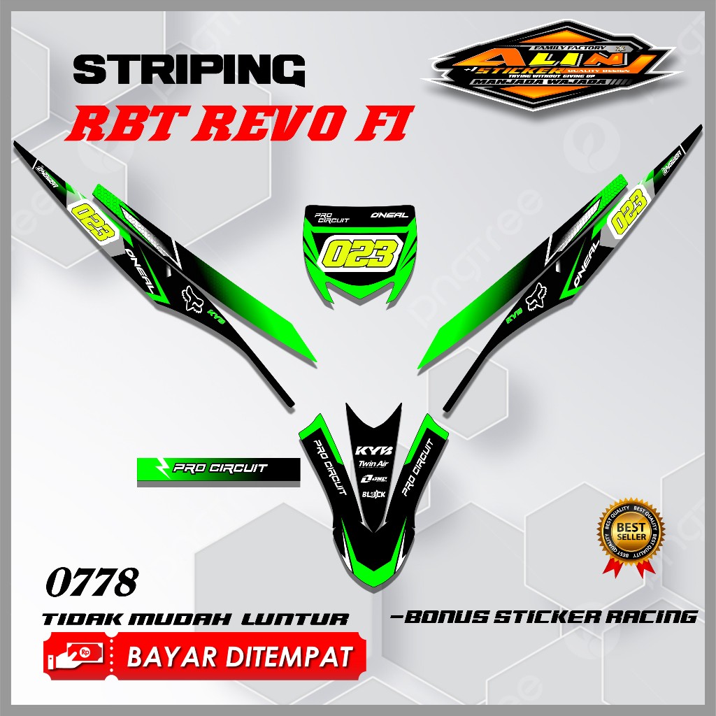 Jual 0778 STICKER STRIPING MOTOR RBT REVO FI RBT BEBEK MODIF RACING RBT ...