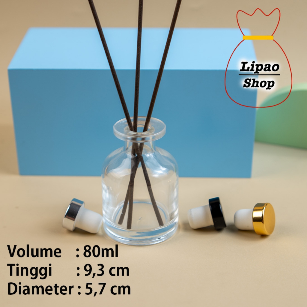Jual Botol Reed Diffuser 80ml CRIMP Neck - Model Vas Pot Kaca Tebal ...
