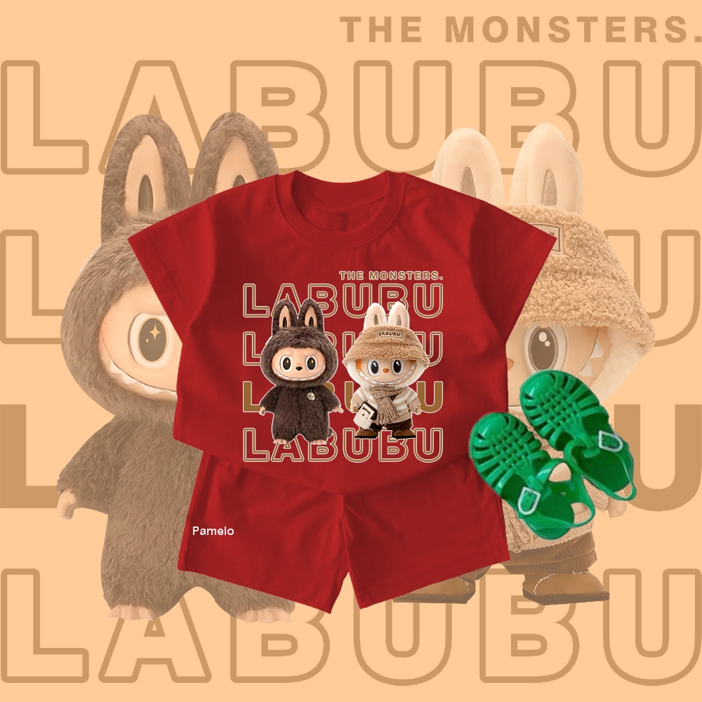 Jual Pamelo.id Setelan Anak The Monster Labubu Katun Combed 24s One Set ...