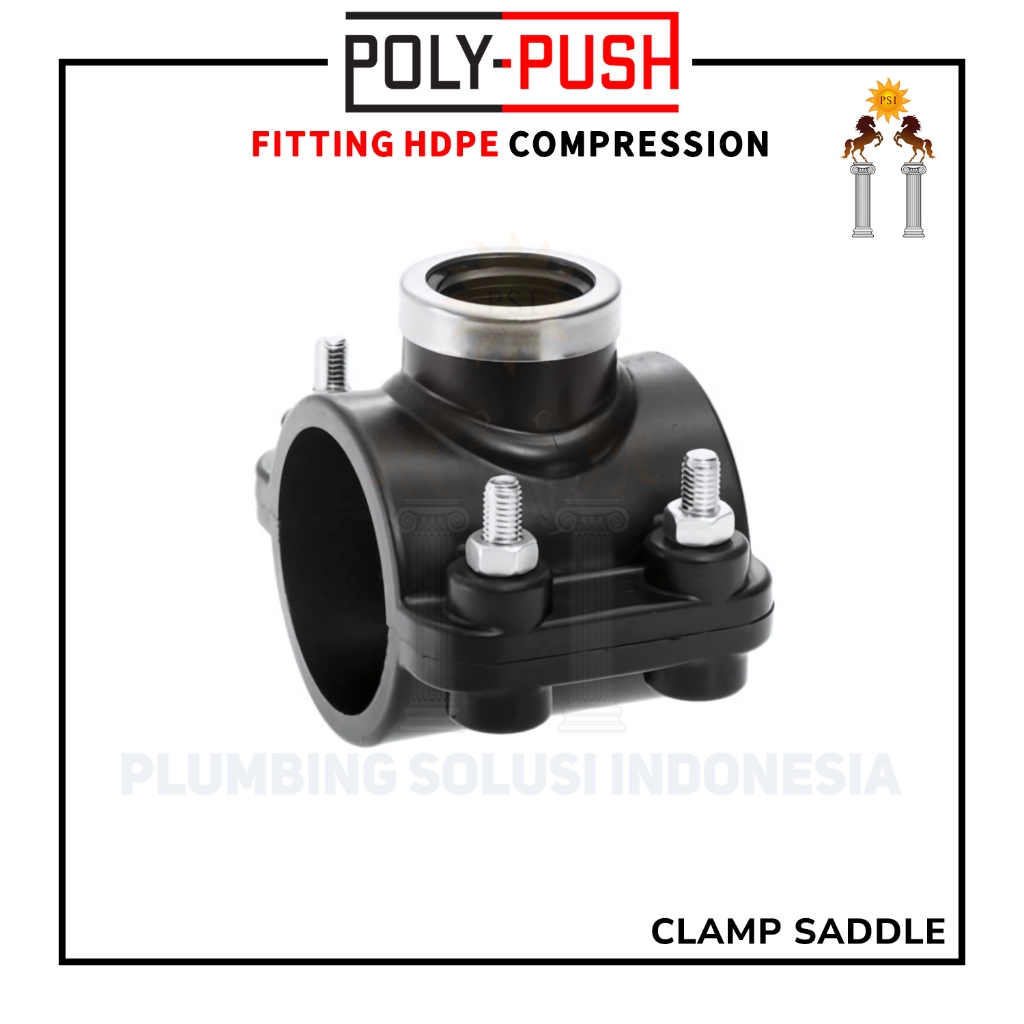 Jual Poly Push Clamp Saddle HDPE 40 mm x 1 Inch Fitting HDPE ...