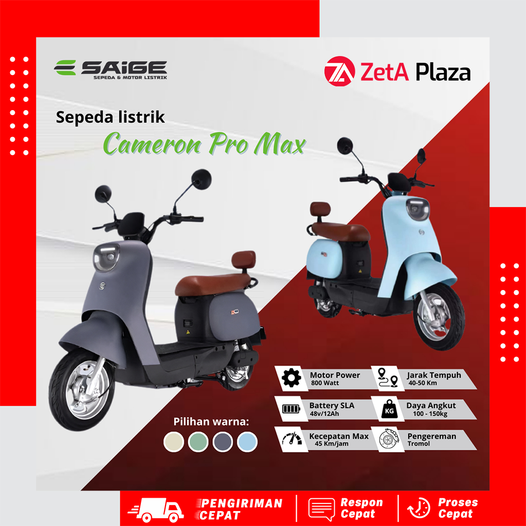 Jual Sepeda Listrik SAIGE Cameron Pro Max 48V/20Ah 800 Watt (Garansi ...