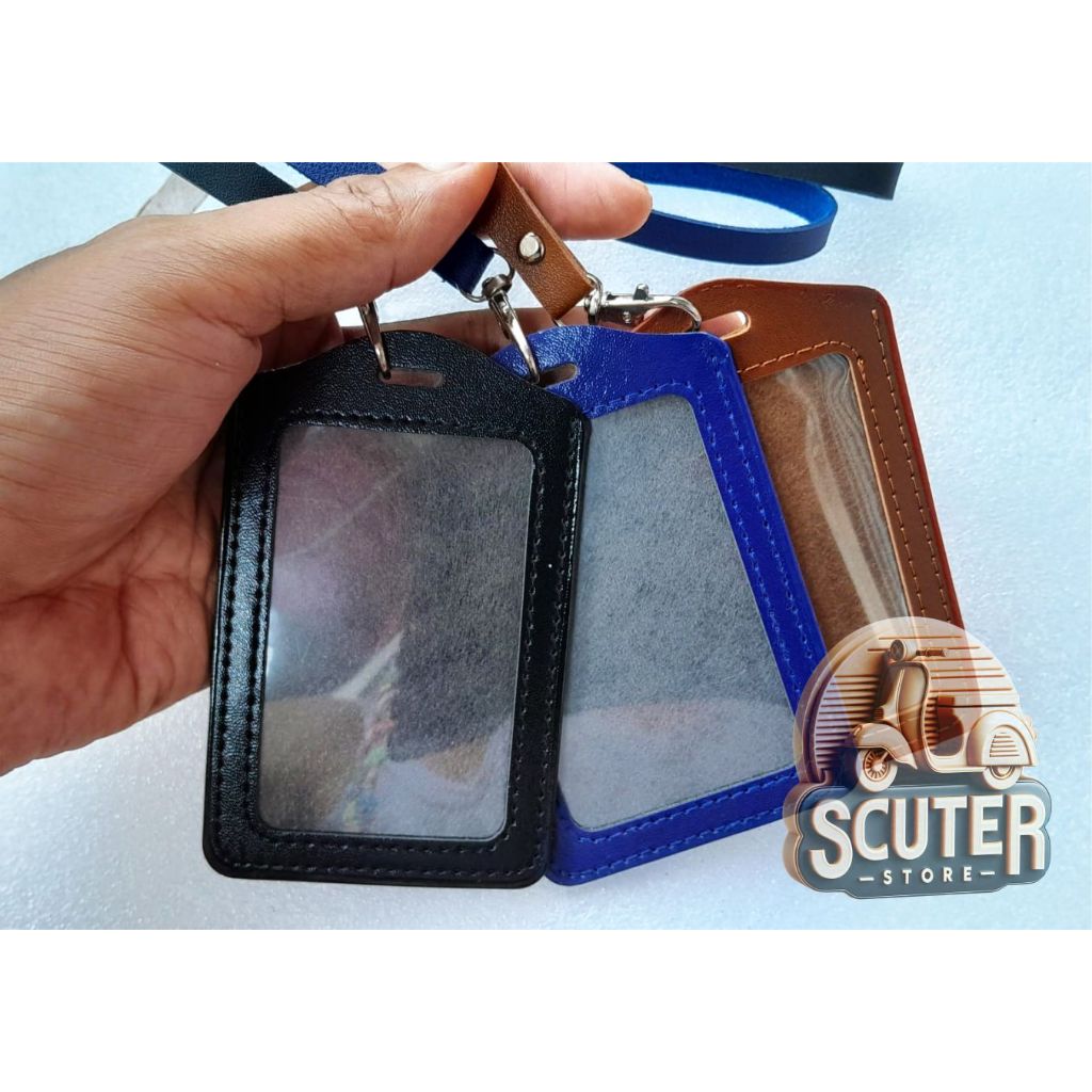 Jual Paket Holder Kulit Frame Casing ID Card Kulit dan Talinya | Shopee ...