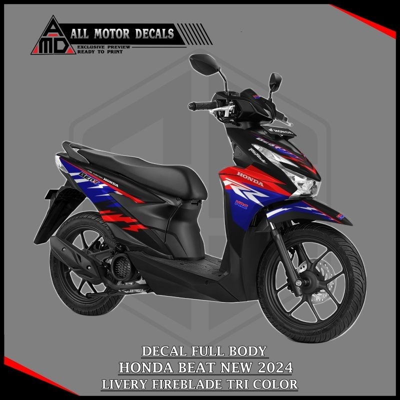 Jual DECAL HONDA BEAT NEW 2024 FULLBODY LIVERY FIREBLADE / STICKER ...