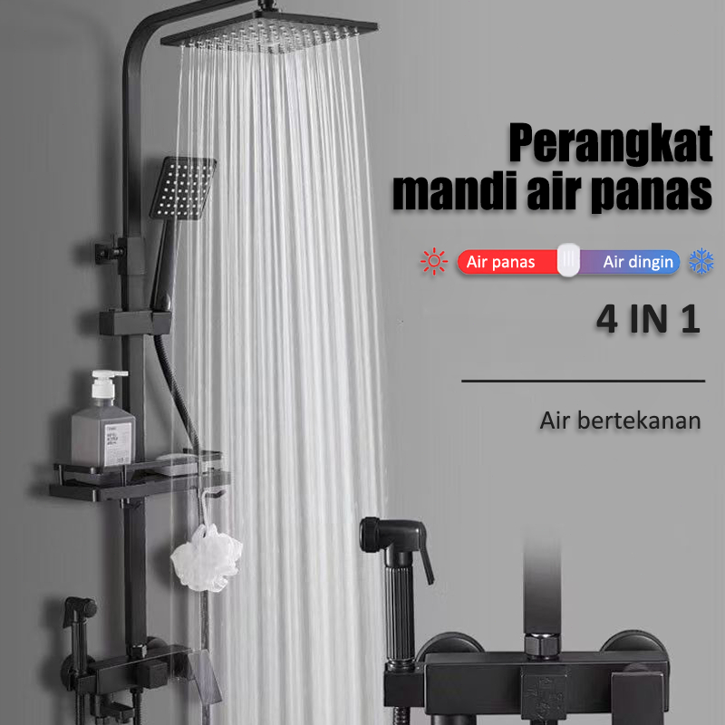 Jual Shower Mandi Set Stainless 4 IN 1 Shower Kamar Mandi 1 Set + Kran ...