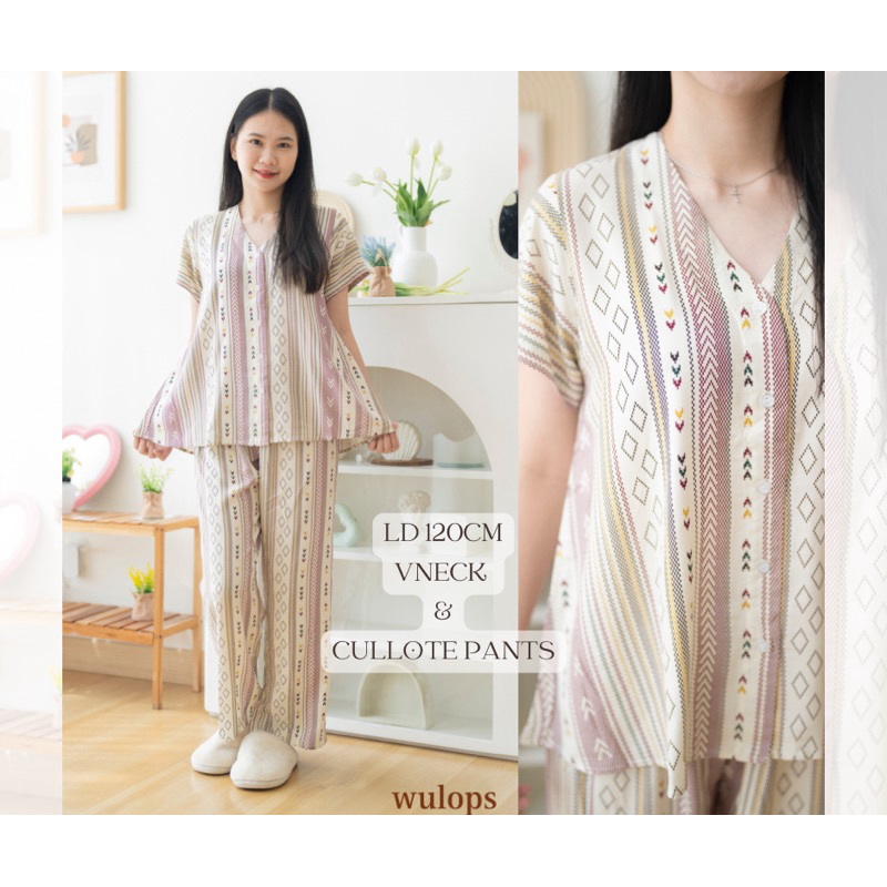 Jual WULOPS• Set Piyama Rayon VNECK XXL | Piyama Busui Friendly ...