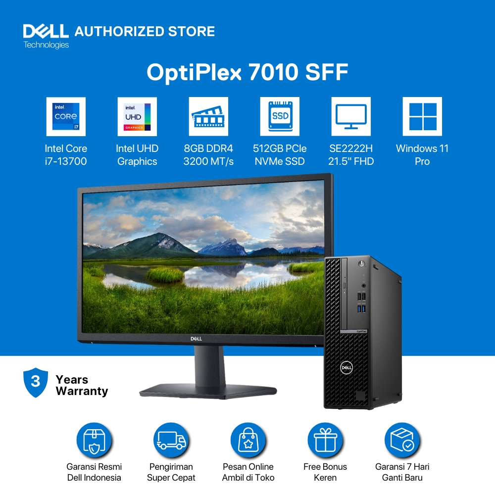 Jual Dell Optiplex 7010 SFF [Ci7-13700-8GB-512-W11P-W11P-SE2222H-3YR ...