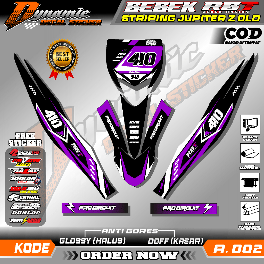 Jual (COD) Sticker Striping RBT JUPITER Z OLD - Motor RBT Bebek Modif ...