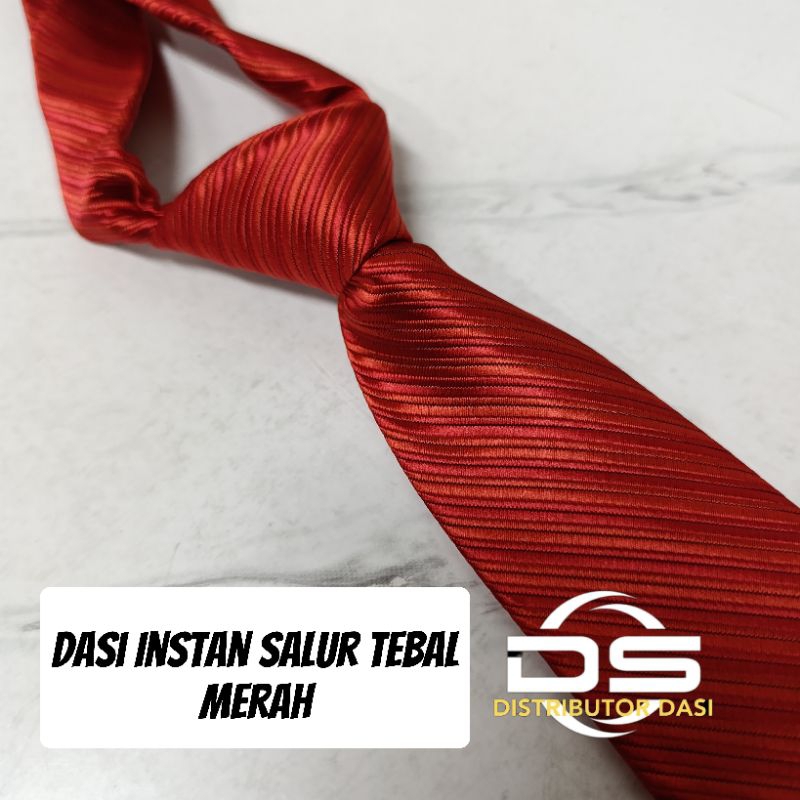 Jual Dasi Instan Premium Tebal Dasi Motif Garis Tebal Merah | Shopee ...
